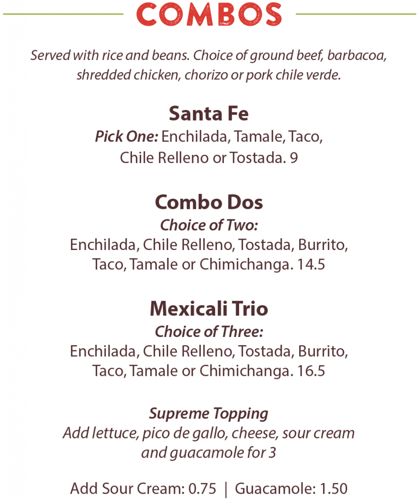 Holden Menu - Mexicali Mexican Grill